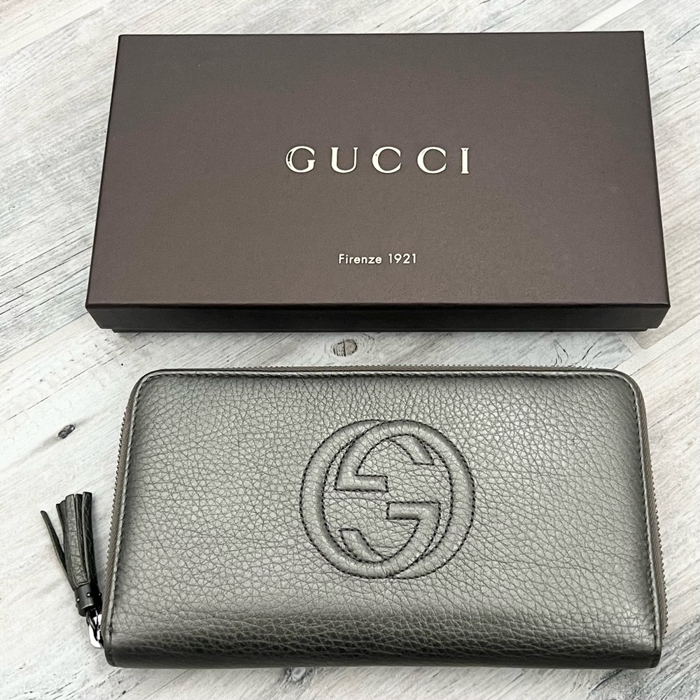 Gucci Pewter Soho Organizer Wallet - Gem